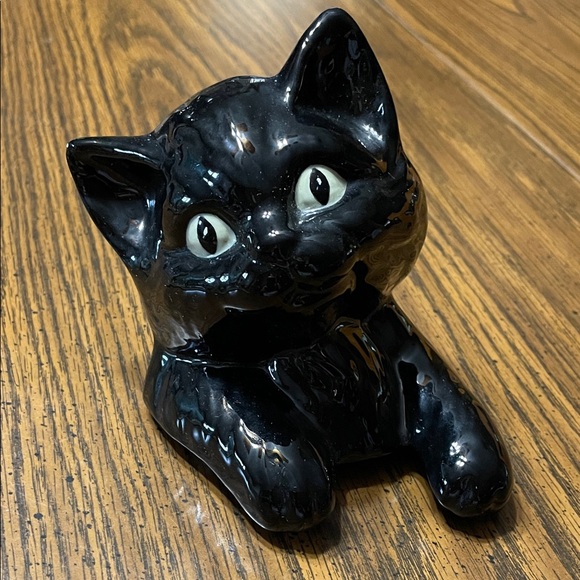 Vintage | Accents | Vintage Black Ceramic Cat Decor | Poshmark
